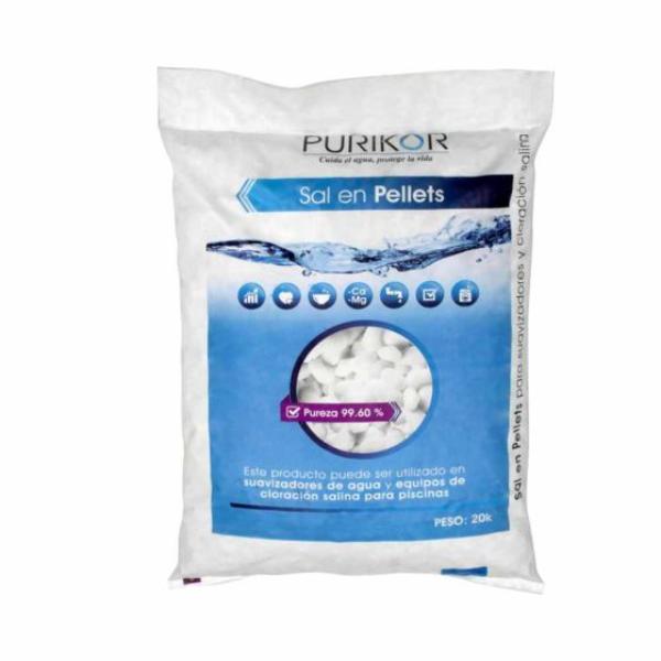 SAL EN PELLETS CON PUREZA DE 99.6% - 99.8% BOLSA DE 20 KG. Bombas de agua.